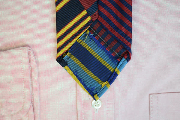 "Rowing Blazers Patchwork Repp Stripe Silk Tie" (NWOT) (SOLD)