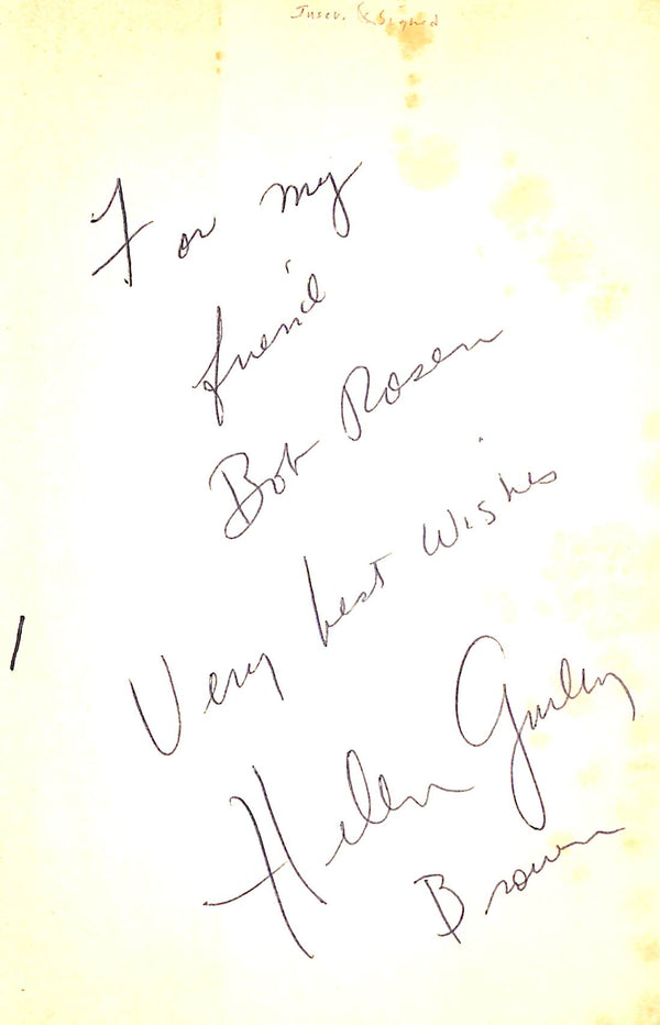 Sex And The Single Girl 1962 Brown Helen Gurley Inscribed Sold