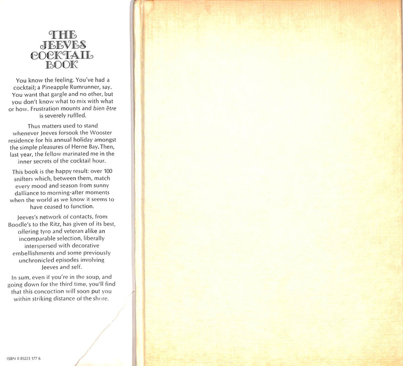 "The Jeeves Cocktail Book: A Guide To Mixed Drinking" 1980 BREDIN, Hug