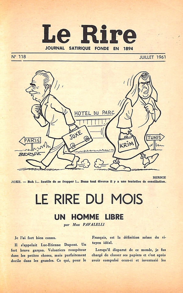 "Le Rire Journal Satirique" No.118 Juillet 1961