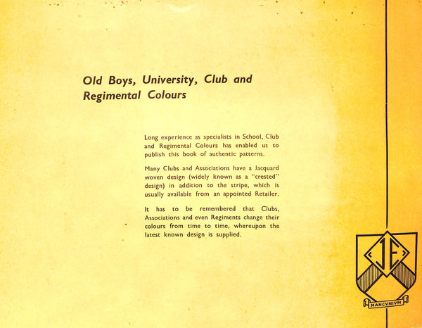 "Club Colours: Old Boys, University, Club And Regimental Colours Patte