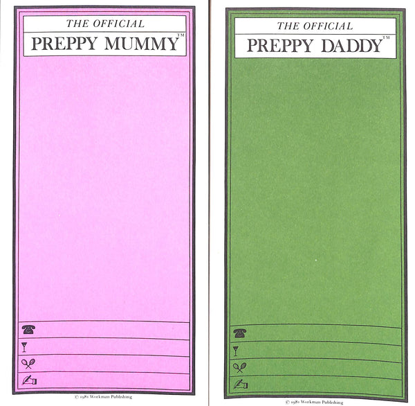 The Official Preppy Mummy (Pink) & Daddy (Green) Note Pads