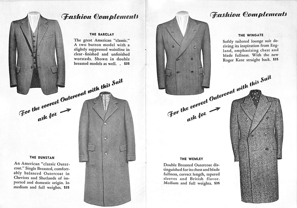 Roger Kent: Blazing A Trail.. Menswear 1940 Catalog