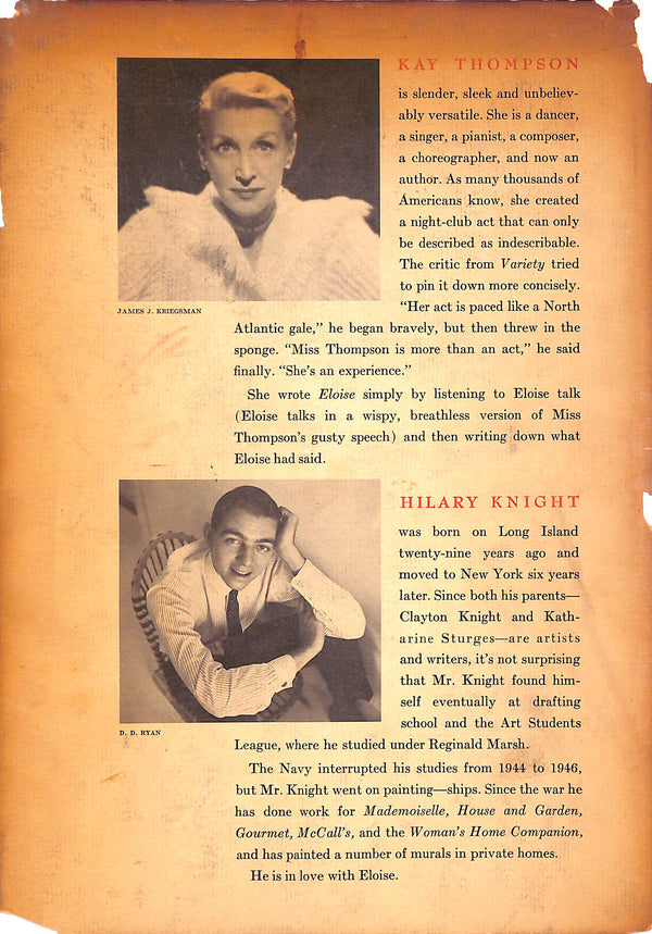 "Kay Thompson's Eloise" 1955 THOMPSON, Kay