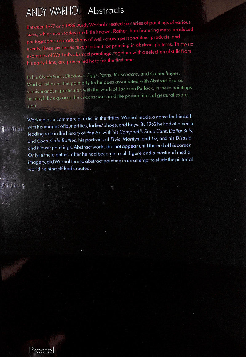 "Andy Warhol Abstracts" 1993 KELLEIN, Thomas [edited by]