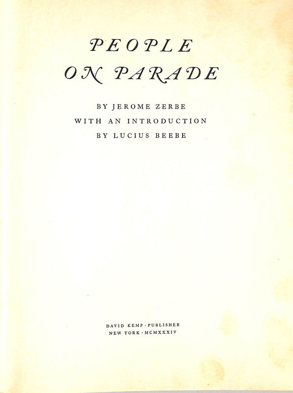 "People On Parade" 1934 ZERBE, Jerome
