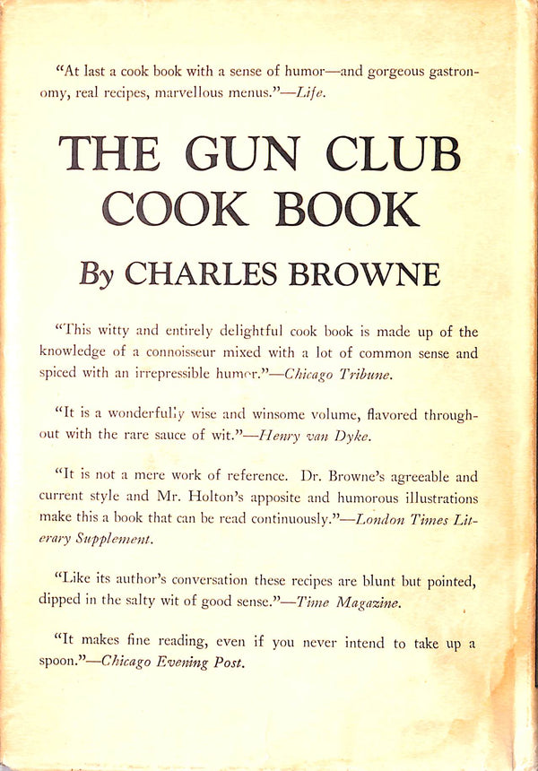 "The Gun Club Cook Book" 1934 BROWNE, Charles