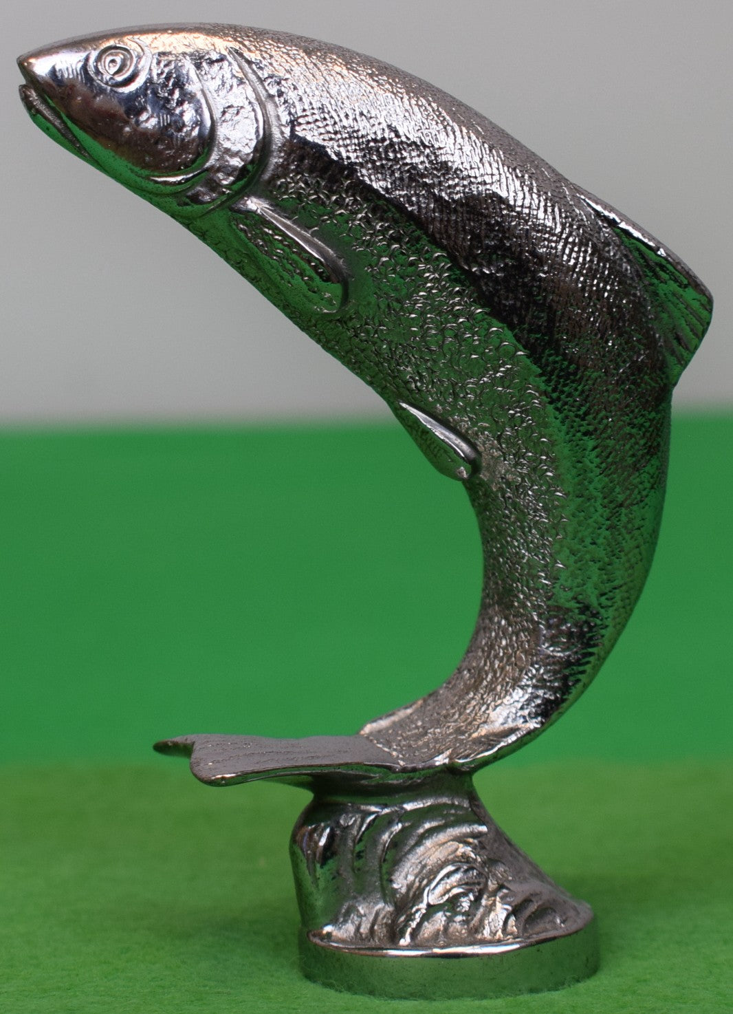 Lejeune Chrome Leaping Salmon Car Mascot