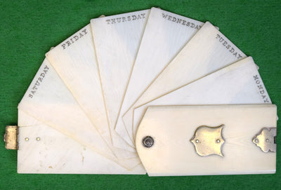 "Days-Of-The-Week" c1850s Ivory Memorandum Book"