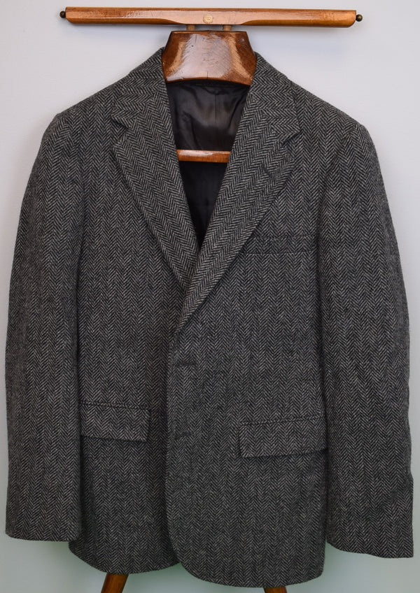 Brooks Brothers Char Grey Herringbone Tweed Boys' Sport Coat Sz 20