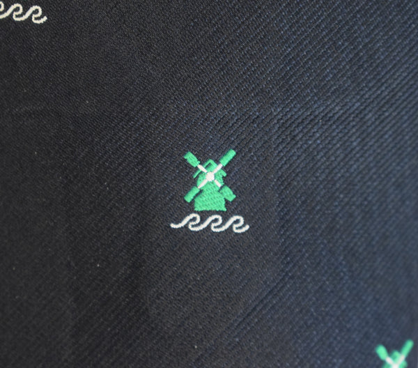 Mill Reef Club Antigua Navy w/ Green Windmill Silk Club Tie