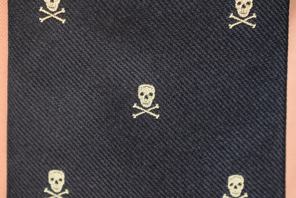 "J. Press Navy Irish Silk Yale Skull and Bones Club Tie" (SOLD)