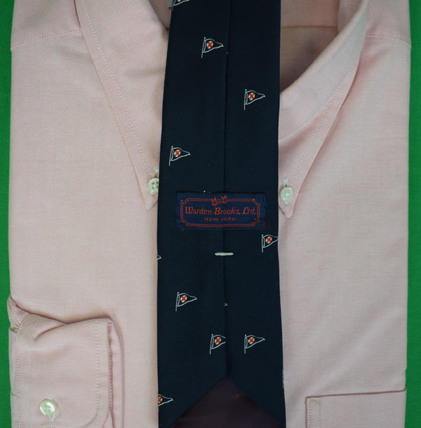 Shelter Island Yacht Club Navy Burgee Flag Members Tie