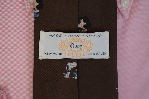 "Chipp x Snoopy & Lucy Brown Club Tie"