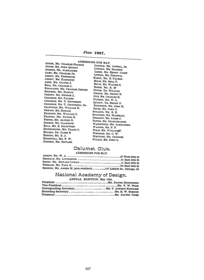 Social Register 1887 Facsimile Edition