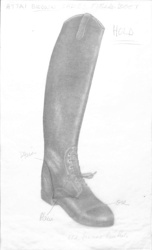 Ariat Brown Ladies Field Boot Graphite Drawing