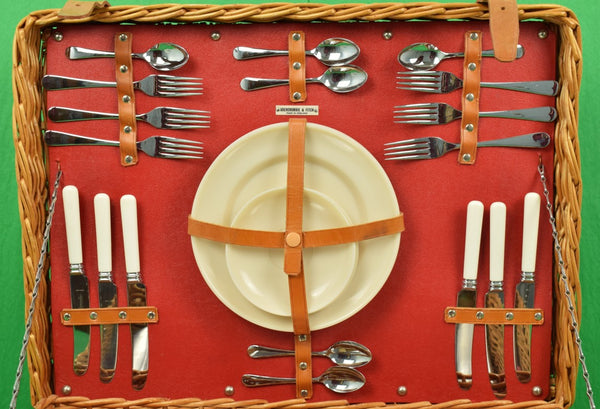 "Abercrombie & Fitch English Wicker w/ Red-Liner Picnic Hamper" (SOLD)