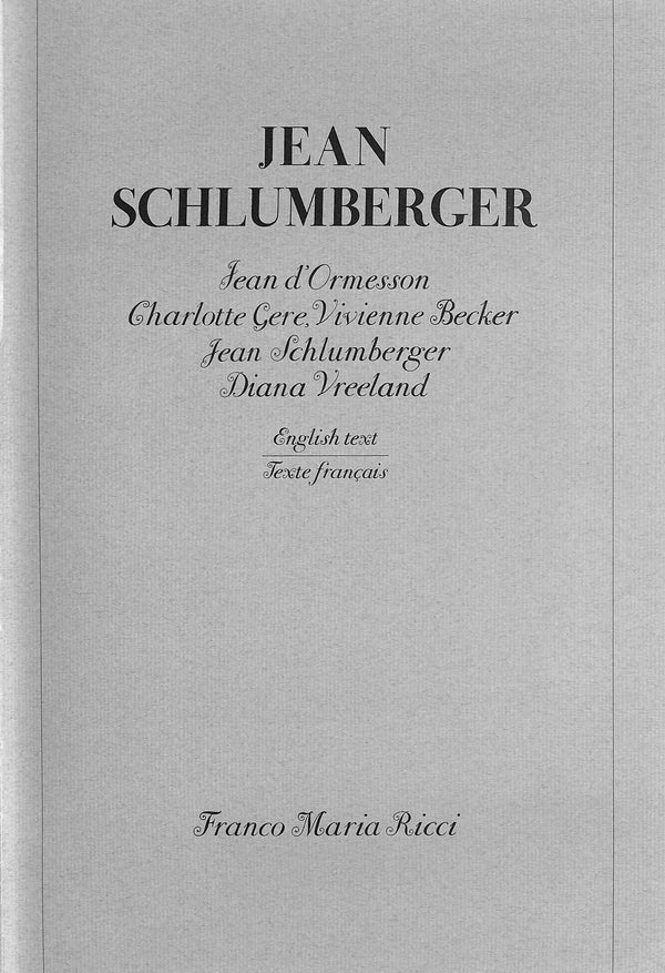 "Jean Schlumberger" 1991 VREELAND, Diana, d'ORMESSON, Jean, BECKER, Vi
