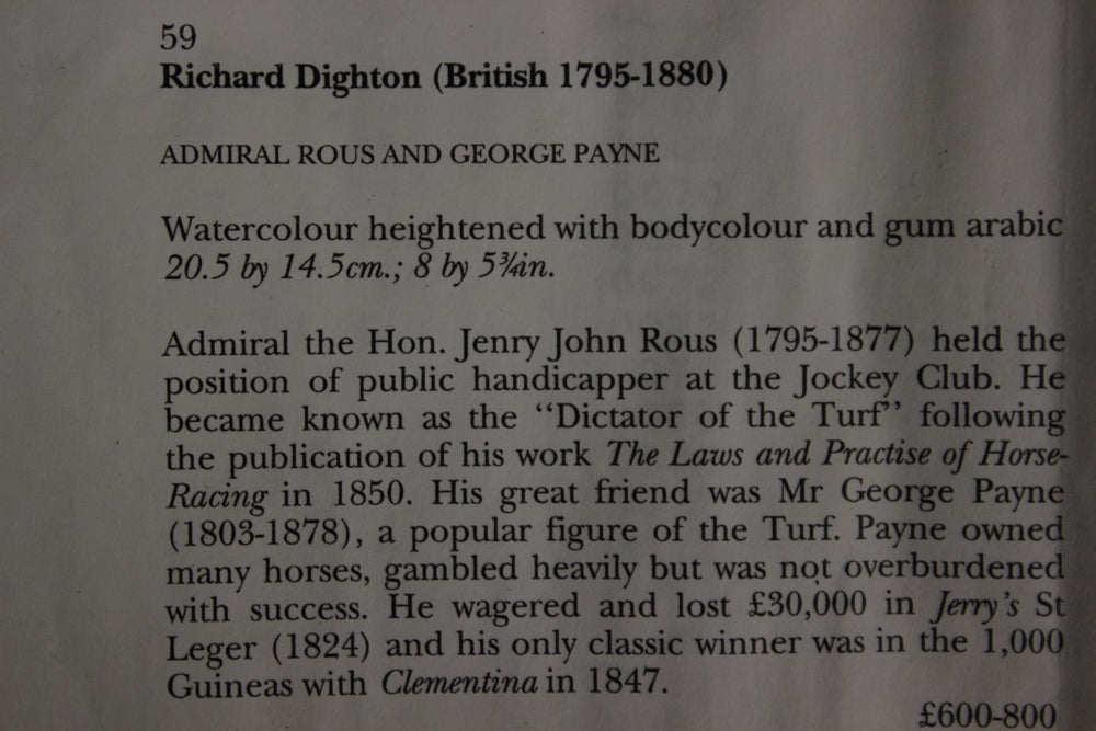 Mr. George Payne & Admiral Rous Turf Characters