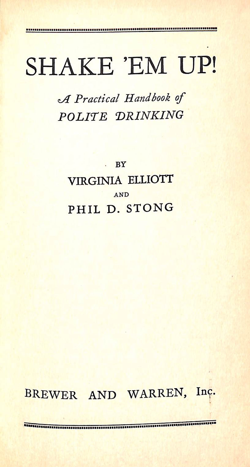 "Shake 'Em Up!" 1931 ELLIOTT, Virginia & STONG, Phil D.