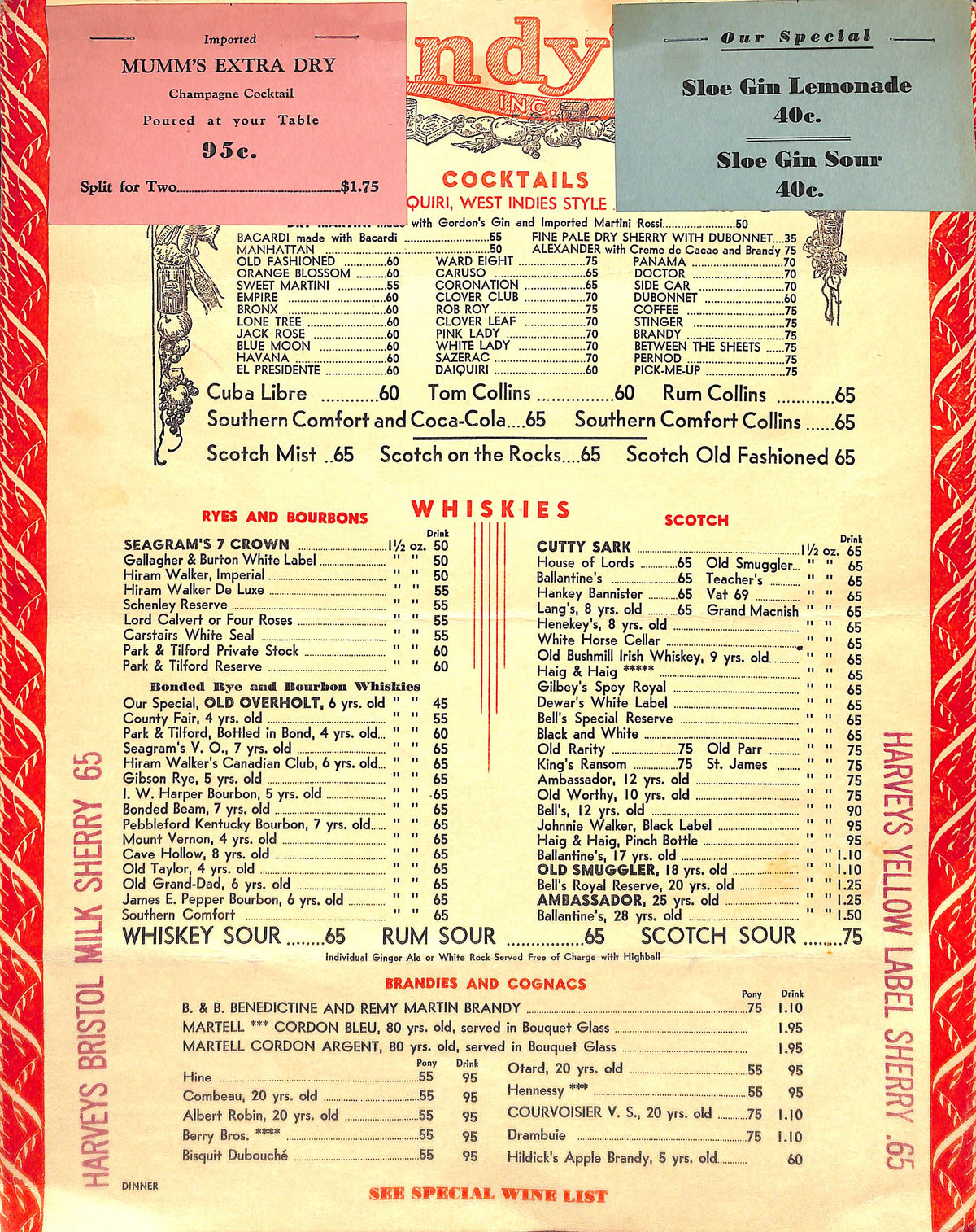 The Cary Collection: Rare Books Cocktails - Menus