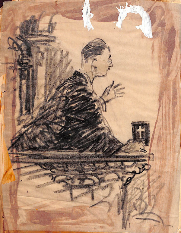 Paul Brown Church Sermon Pencil Drawing