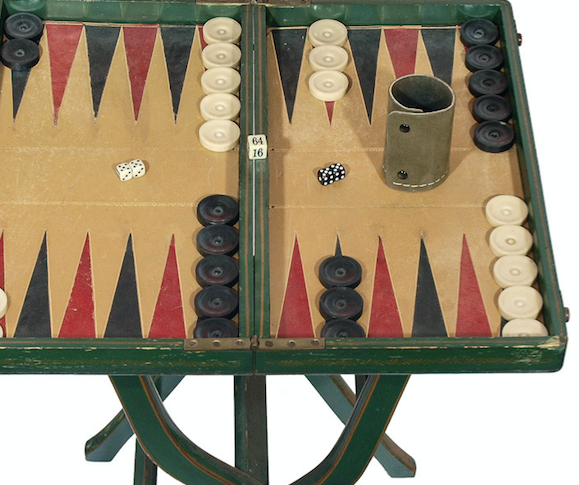 "Abercrombie & Fitch Folding Backgammon Table" (SOLD)