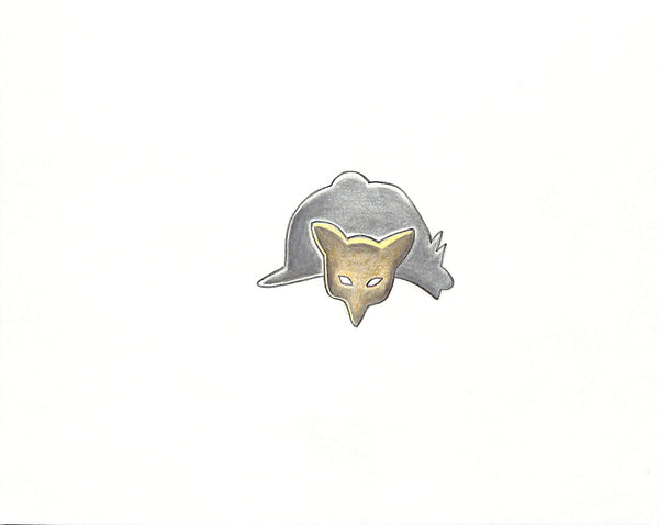 Hunt Mascot Pin Graphite Drawing