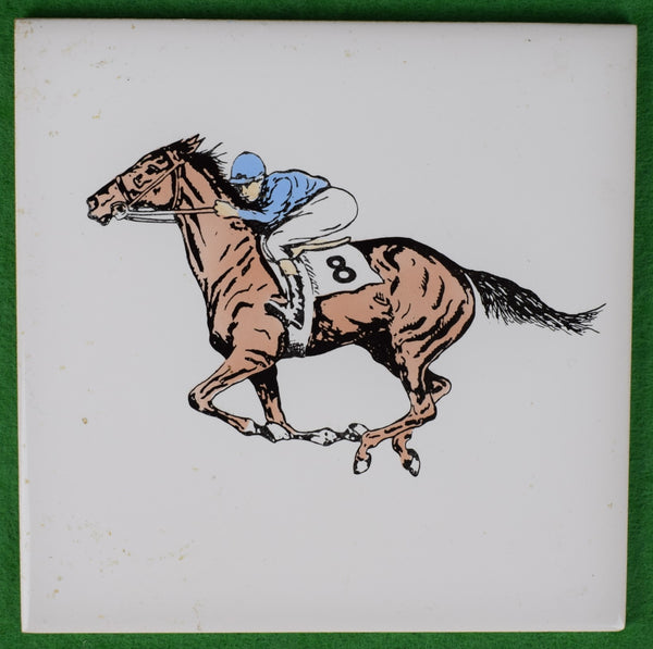 "Jockey/ Racehorse Ceramic Pantry Tile" (SOLD)