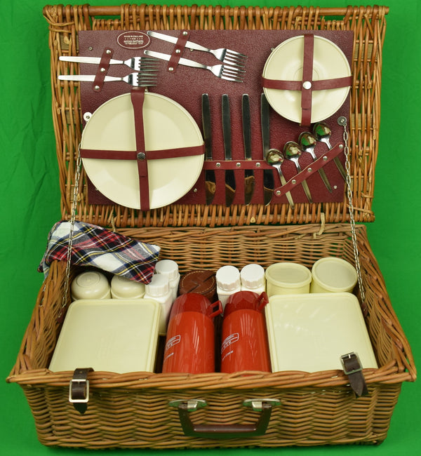 "Brooks Brothers Wicker Picnic Hamper/ Basket Made In England"