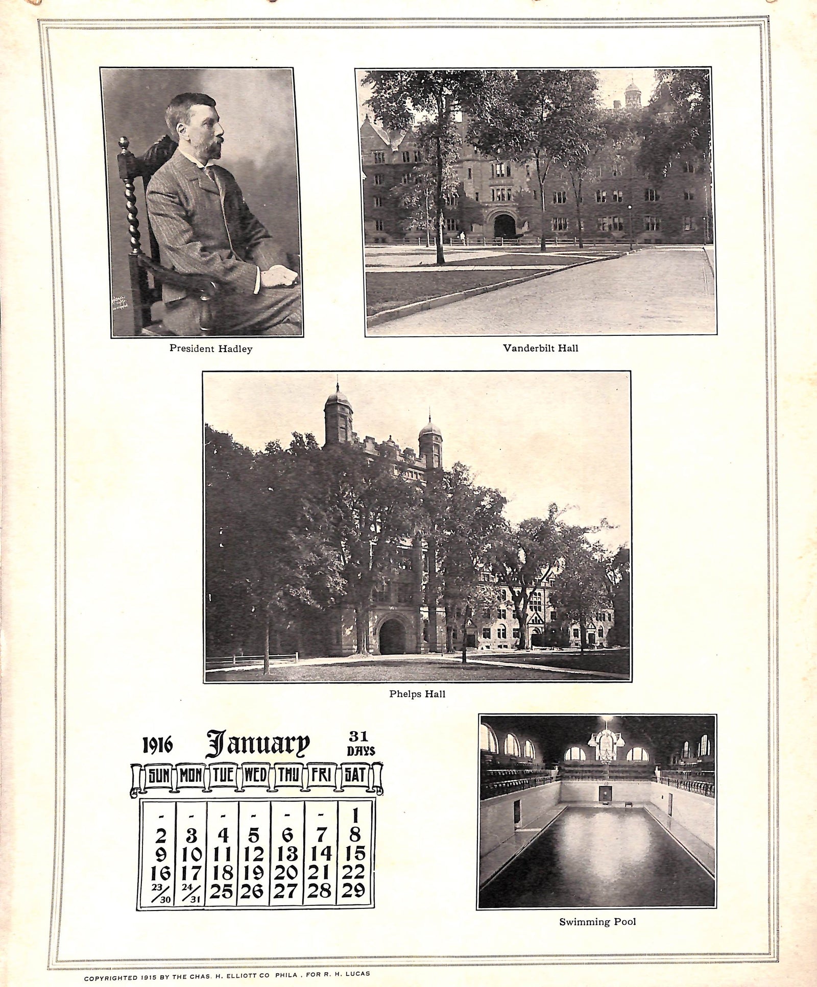 "ELIHU Yale 1916 Calendar"