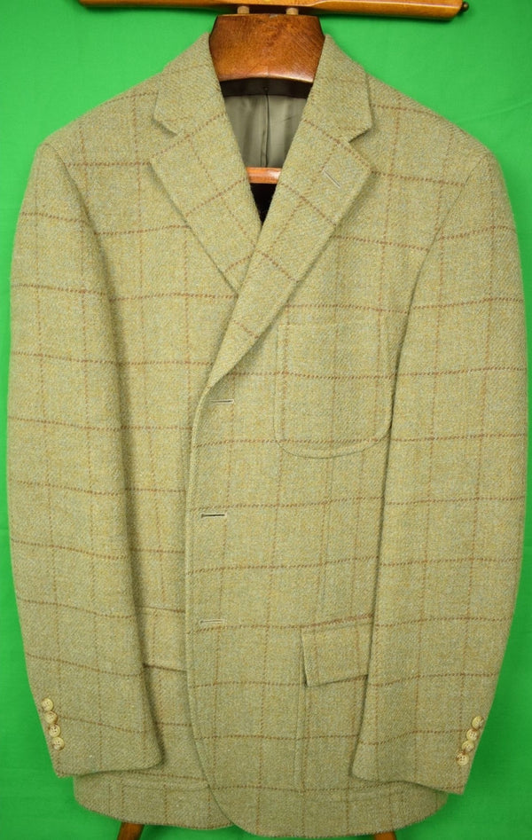 "Polo Ralph Lauren Blanket Plaid Italian Wool Tweed Jacket" Sz 42L