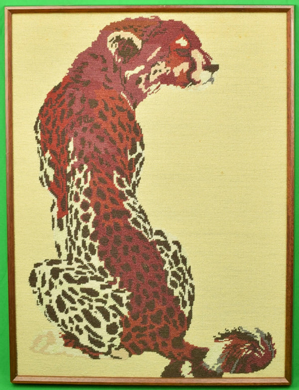 Cheetah Hand-Needlepoint Panel