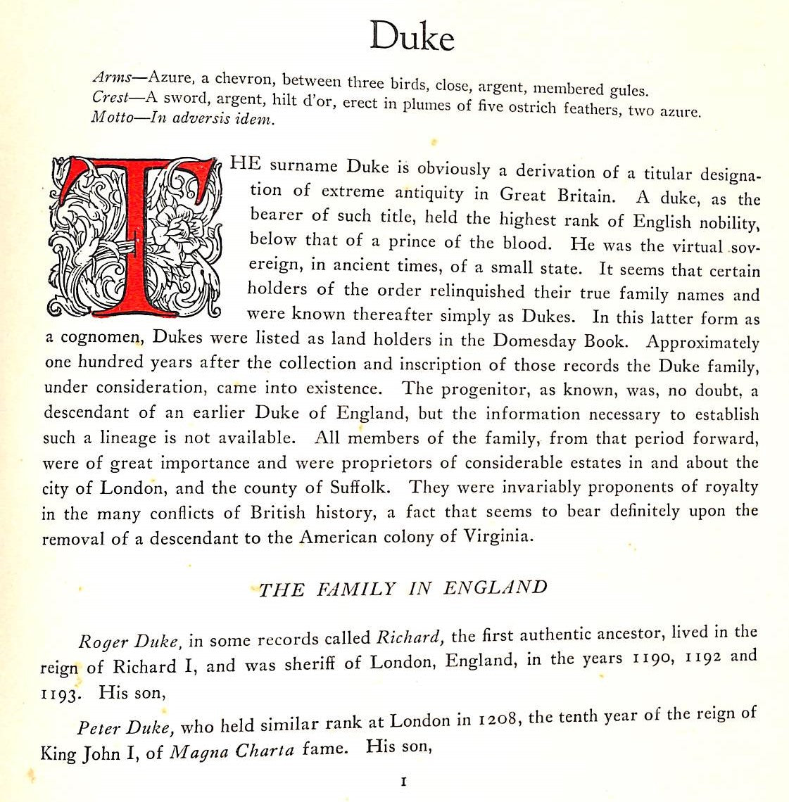 "Duke And Biddle Family Histories-Genealogical And Biographical" 1949