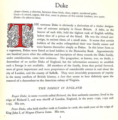 "Duke And Biddle Family Histories-Genealogical And Biographical" 1949