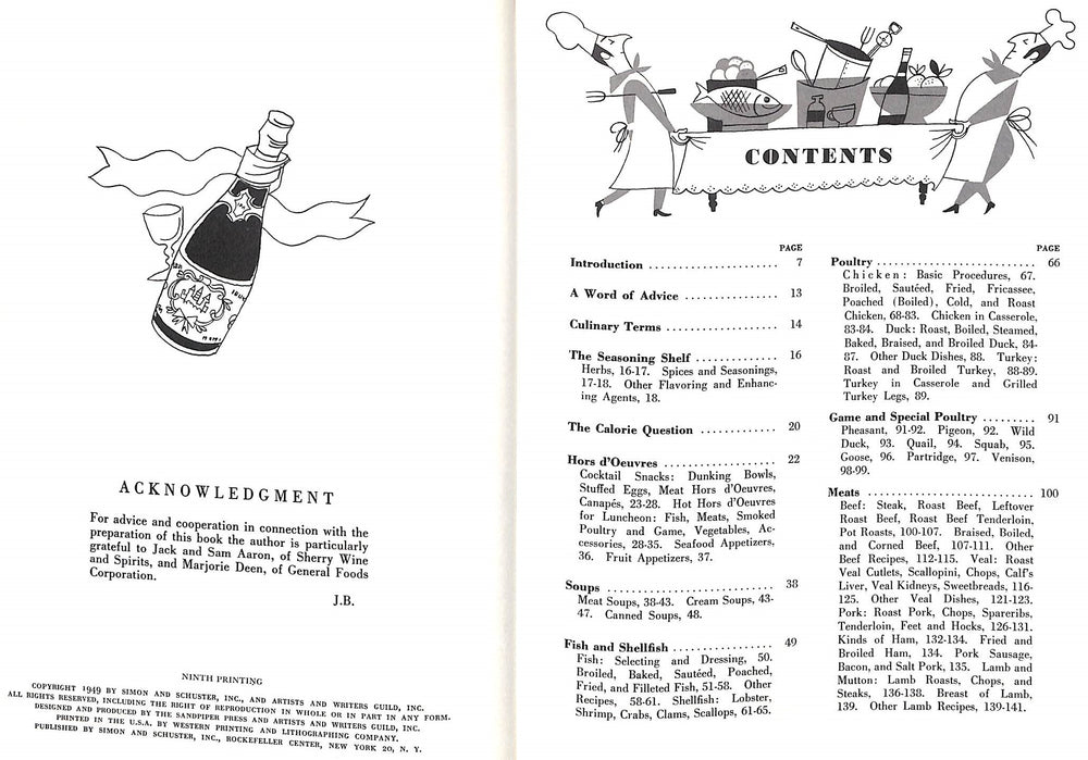 "The Fireside Cook Book" 1949 BEARD, James A.