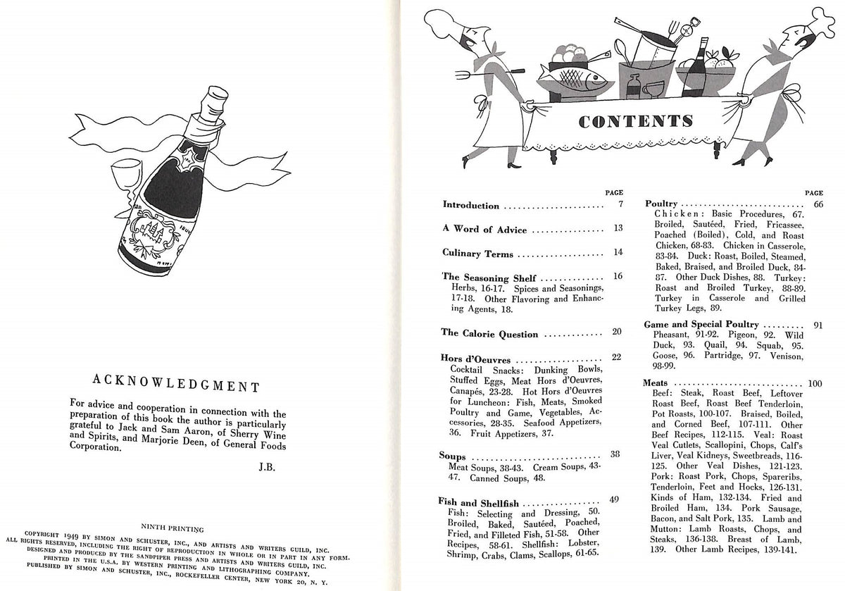 "The Fireside Cook Book" 1949 BEARD, James A.