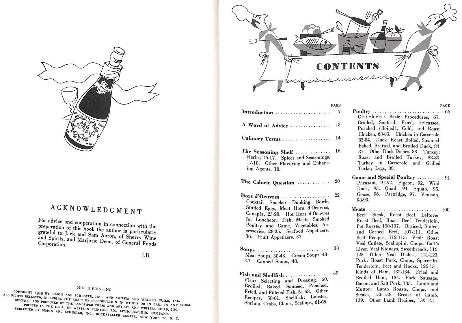 "The Fireside Cook Book" 1949 BEARD, James A.