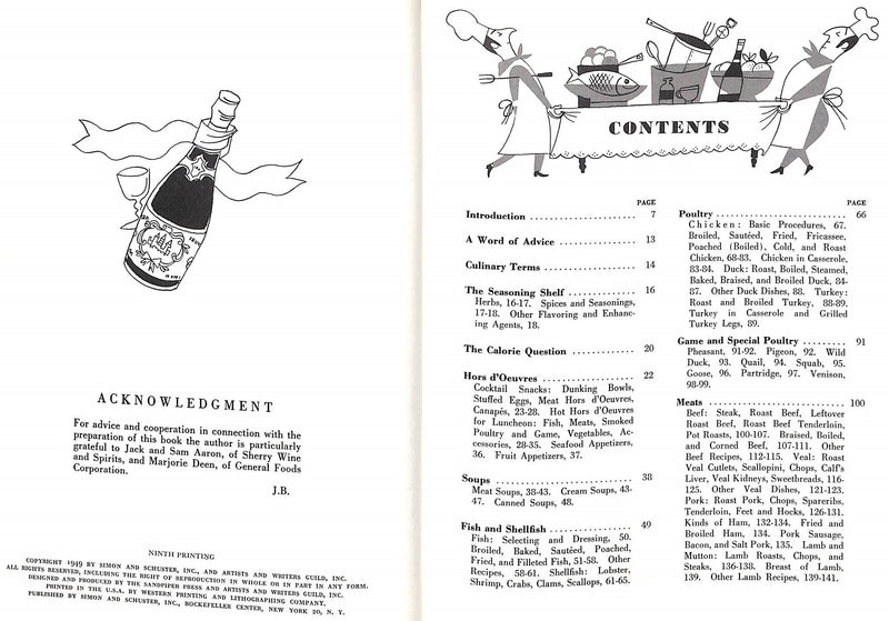 "The Fireside Cook Book" 1949 BEARD, James A.