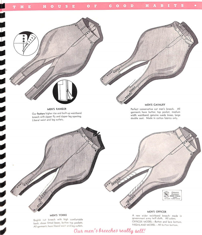 Over the Top Sport Togs 1939 Apparel Arts Equestrian Catalog