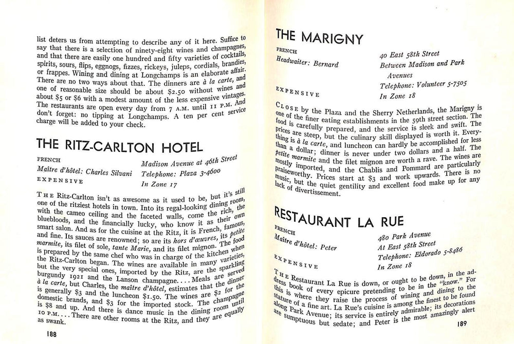 "Tips On Tables: Being A Guide To Dining And Wining In New York At 365