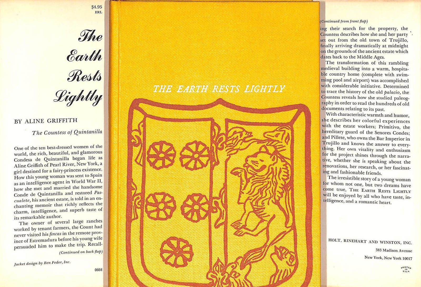 "The Earth Rests Lightly" 1963 GRIFFITH, Aline [The Countess Of Quinta