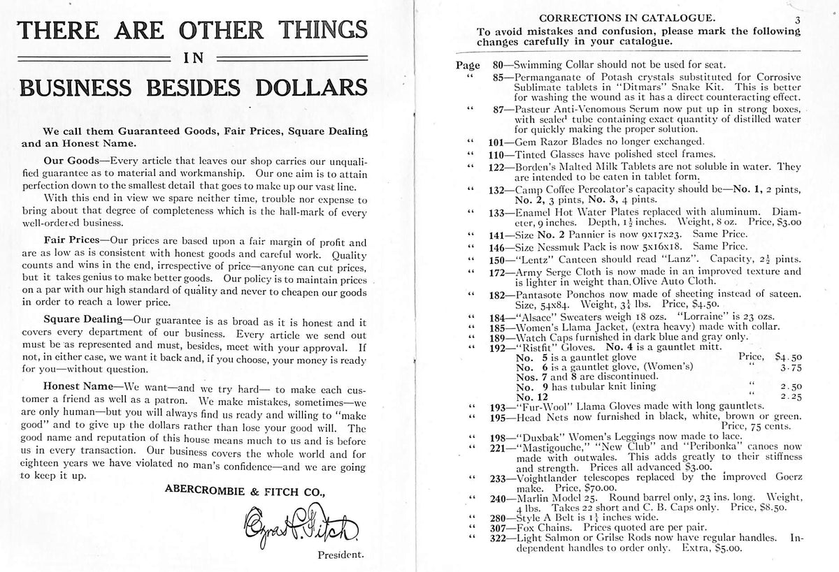 Abercrombie & Fitch 1910 Supplementary Catalogue