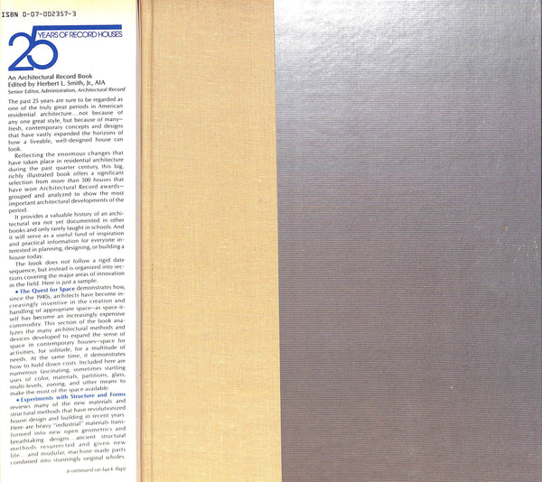 "25 Years Of Record Houses" 1981 SMITH, Herbert L. Jr., AIA