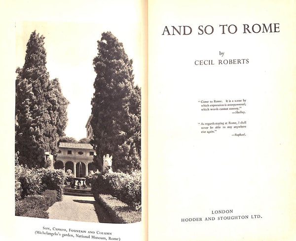"And So To Rome" 1950 ROBERTS, Cecil