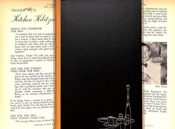 "Trader Vic's Kitchen Kibitzer" 1952 VIC, Trader [BERGERON, Victor]