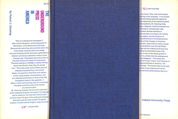 "The Underground Press In America" 1970 GLESSING, Robert J.