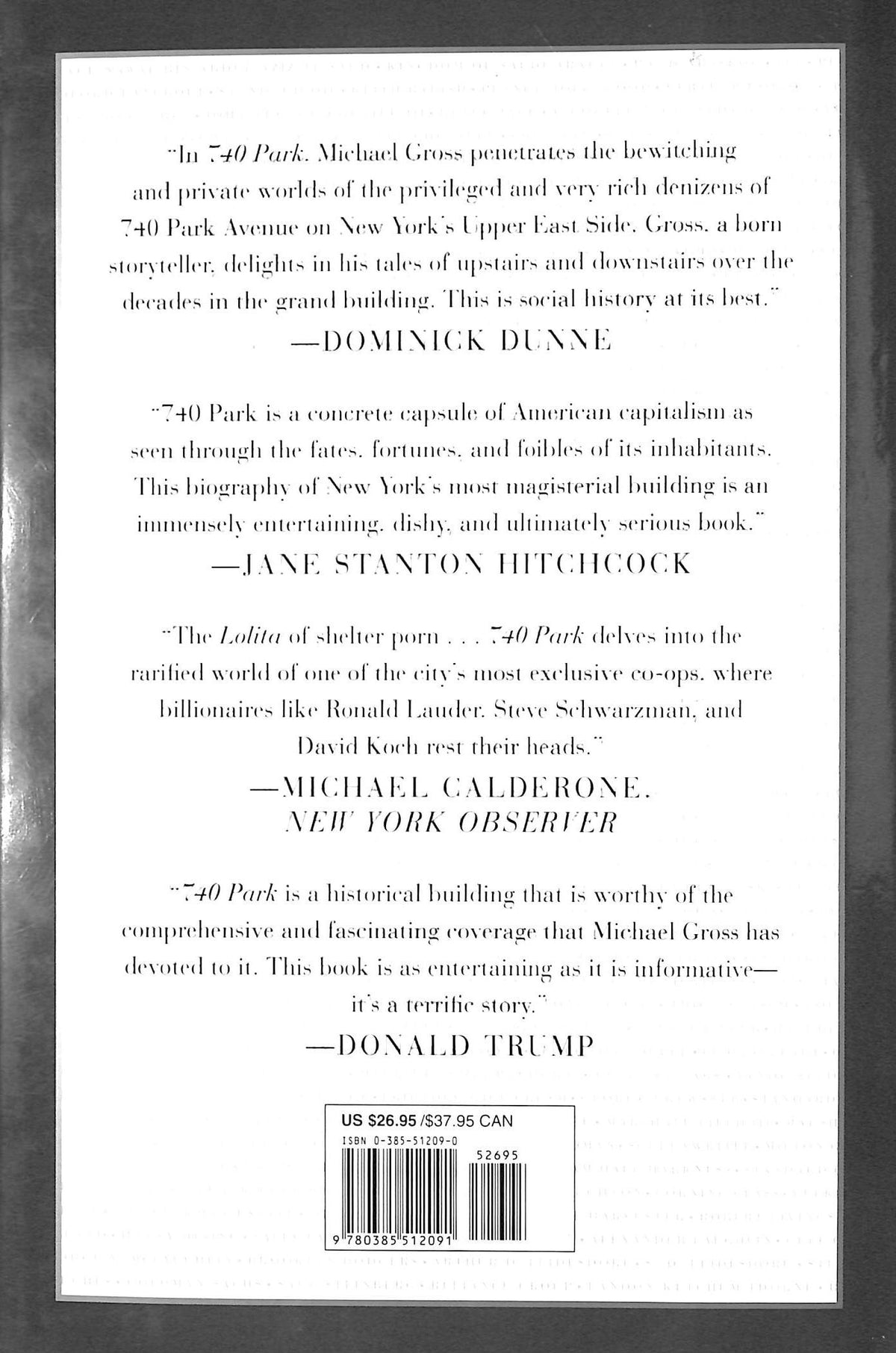 "740 Park: The Story Of The World's Richest Apartment Building" 2005 G