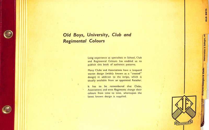 "Club Colours: Old Boys, University, Club And Regimental Colours Patte