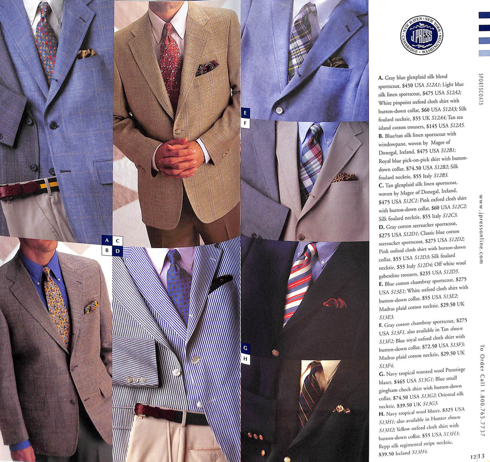 J. Press Spring Summer 2001 Catalog